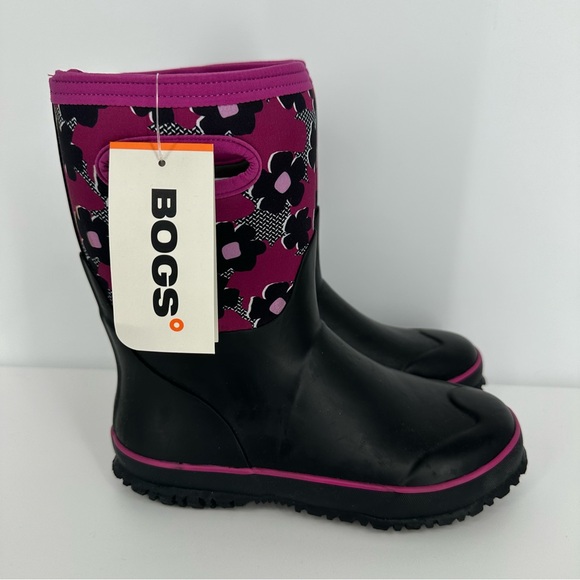 Bogs Grasp Pink Floral Girls Kids Size 5 Rain Snow Winter Boots -30 ...